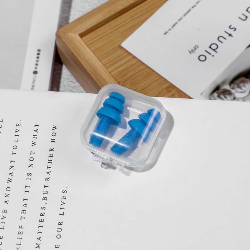 Беруши для сна, в кейсе 2 шт цвет синий, силиконовые, полиуретан