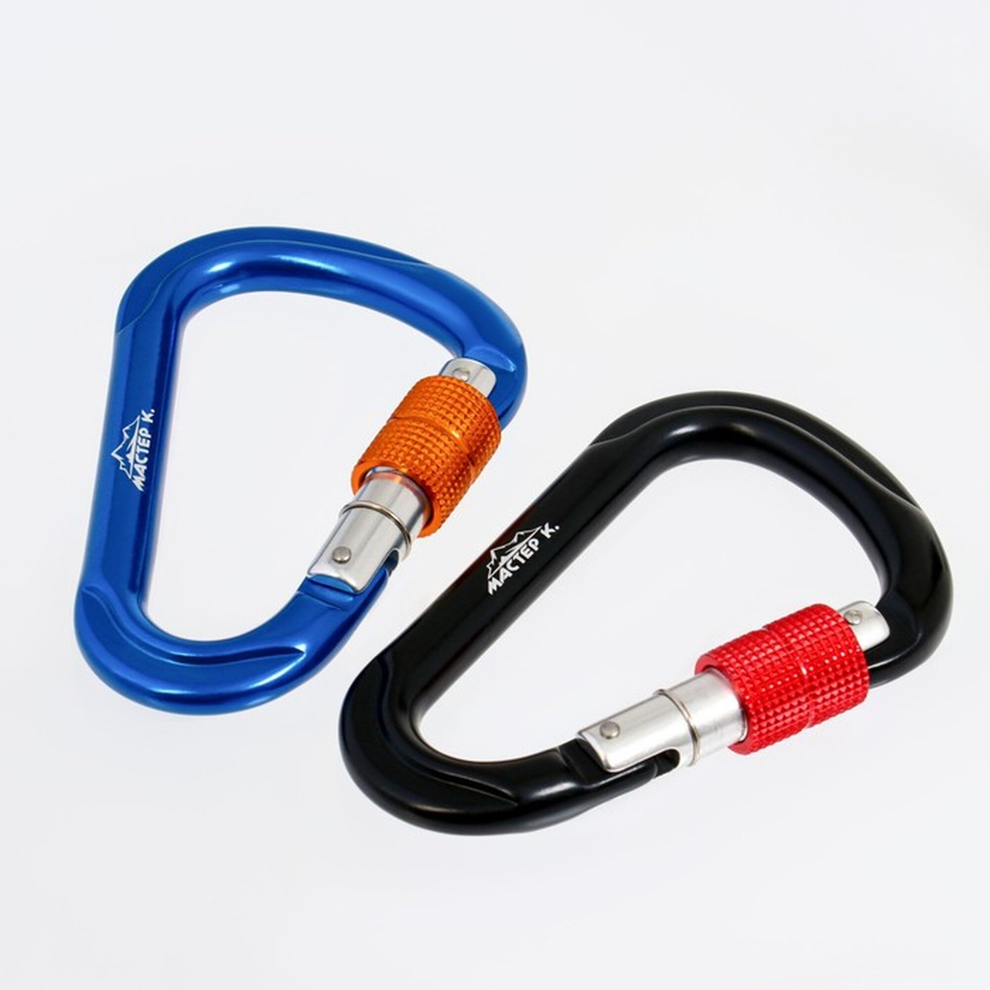 Карабин Мастер К, с муфтой, D-образный, алюминиевый сплав, 11,5x7,5 см