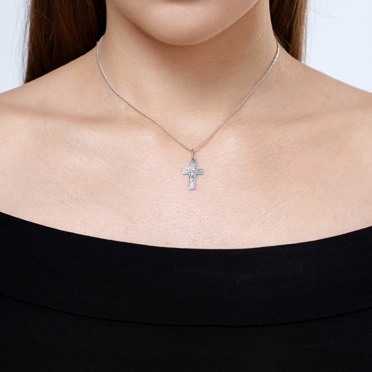 Крестик, серебро, 925 проба, оксидирование