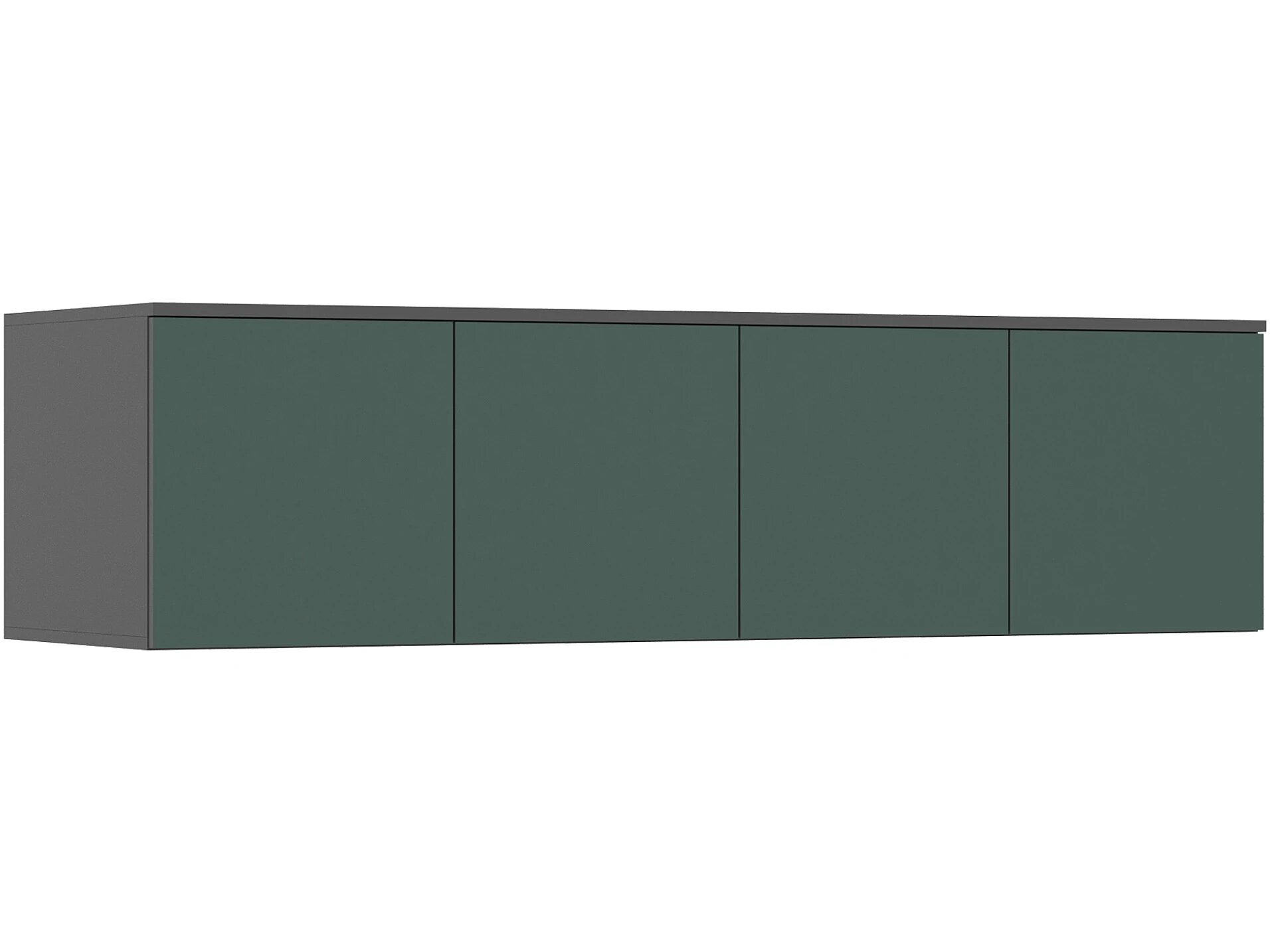 Антресоль к шкафу 1600, в современном стиле, Графит/Изумрудный