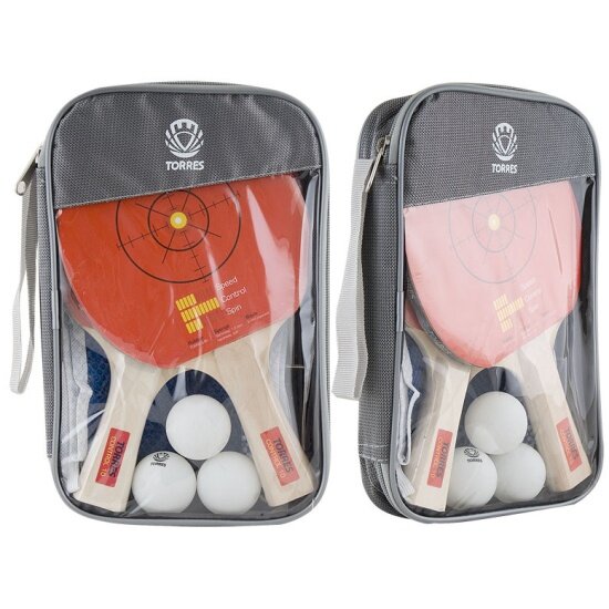 Набор для настольного тенниса Torres Control 10 TT0010, 2 ракетки и 3 мяча, сетка со стойками
