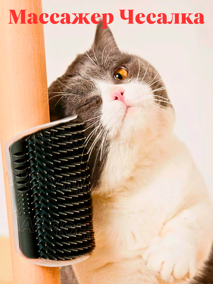 Расческа для кошек с кошачьей мятой чесалка угловая массажная