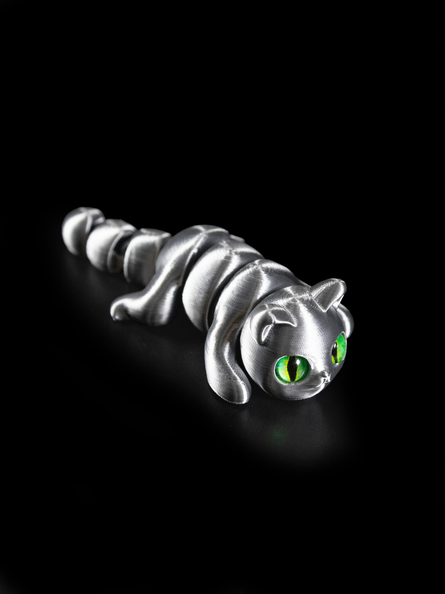 Мини котёнок игрушка антистресс, 10 см, 3D печать, светлый металлик