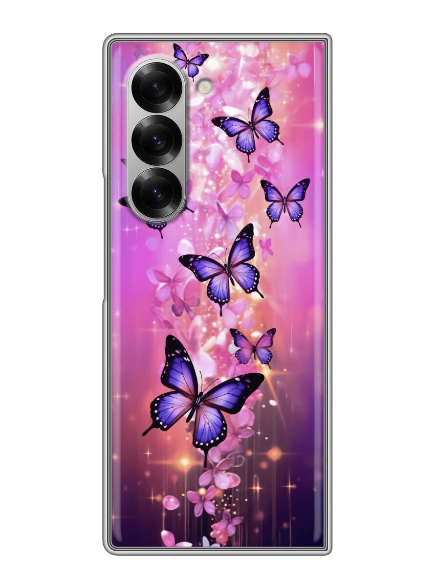 Чехол для Samsung Galaxy Z Fold 6 с принтом Красивые бабочки (Самсунг Фолд 6)