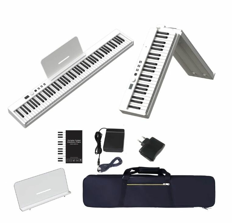 Складное электронное пианино на 88 клавиш с функцией Bluetooth , встроенная литиевая батарея, перезаряжаемая