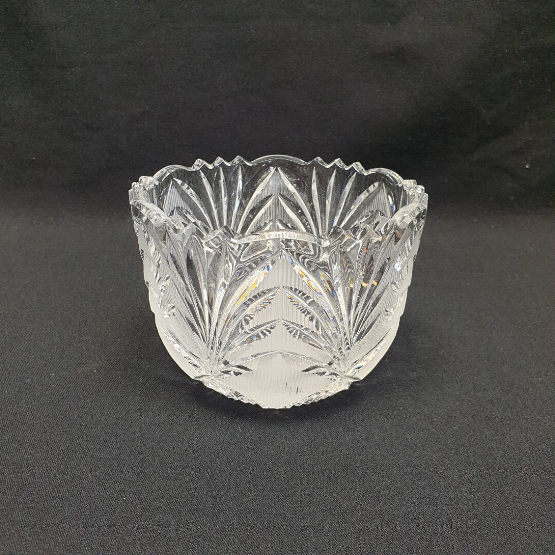 Салатник Елочка, хрусталь высота 10 см, 700 мл, винтаж СССР