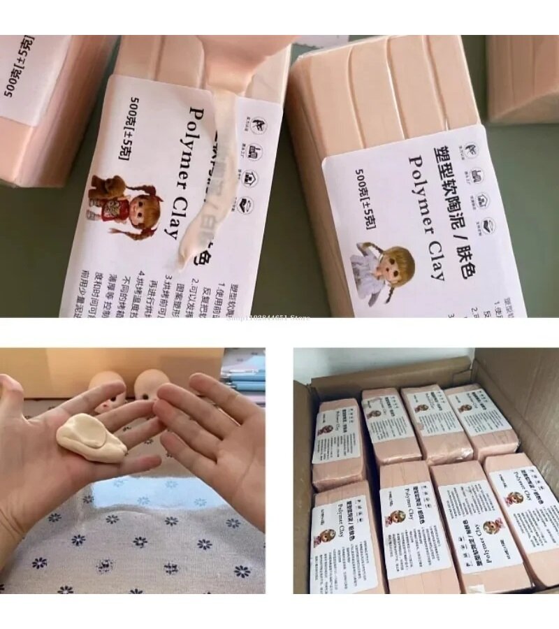 500 г мягкой глины цвета кожи ручной работы для изготовления куклы-модели