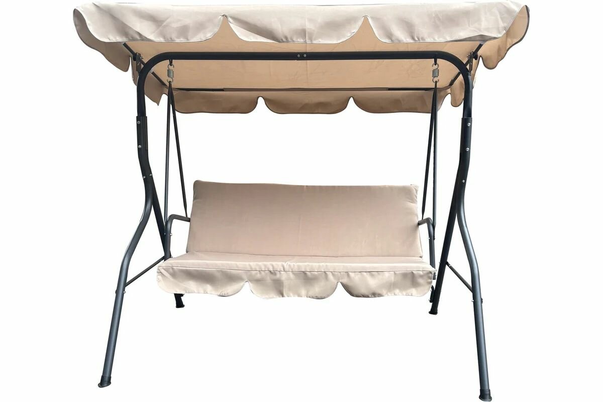 Качели садовые DASWERK COMFORT SC-003, 3 места, Ш170хГ110хВ153, мягкое сиденье, кофейный, 680052