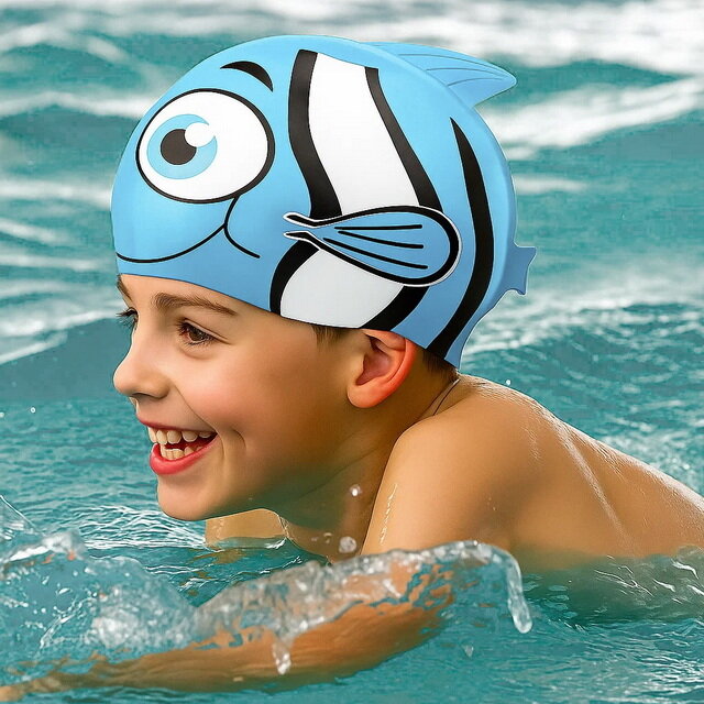 Детская шапочка для плавания Рыбка бирюзовая, 3+, Bestway, 26025-2