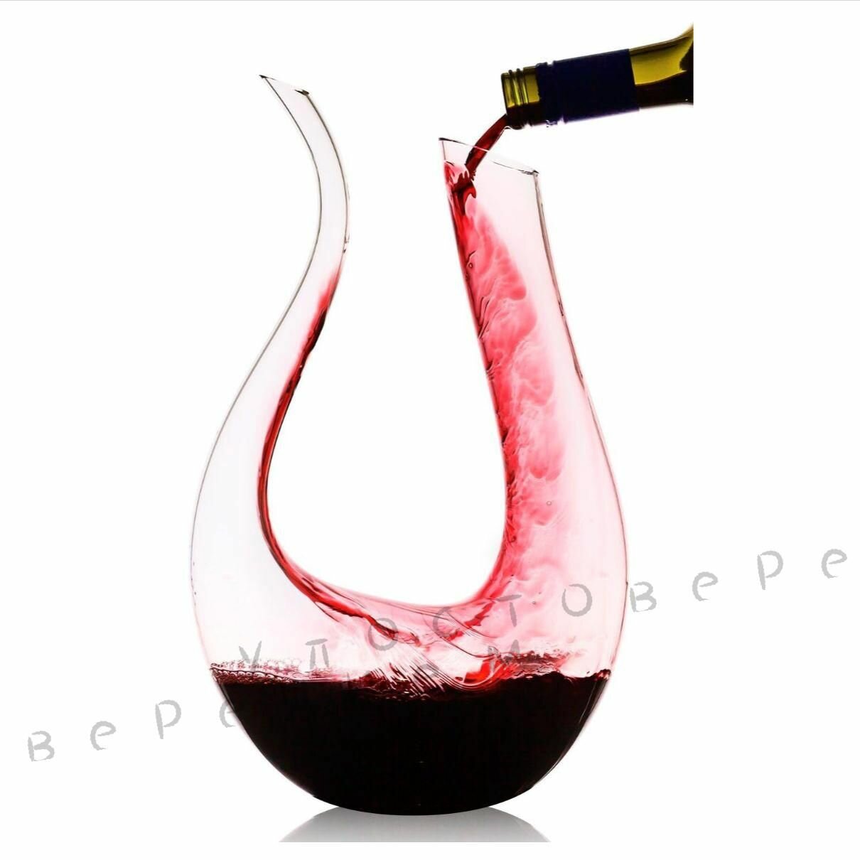 Декантер для вина стеклянный, графин для вина, кувшин1,5 л