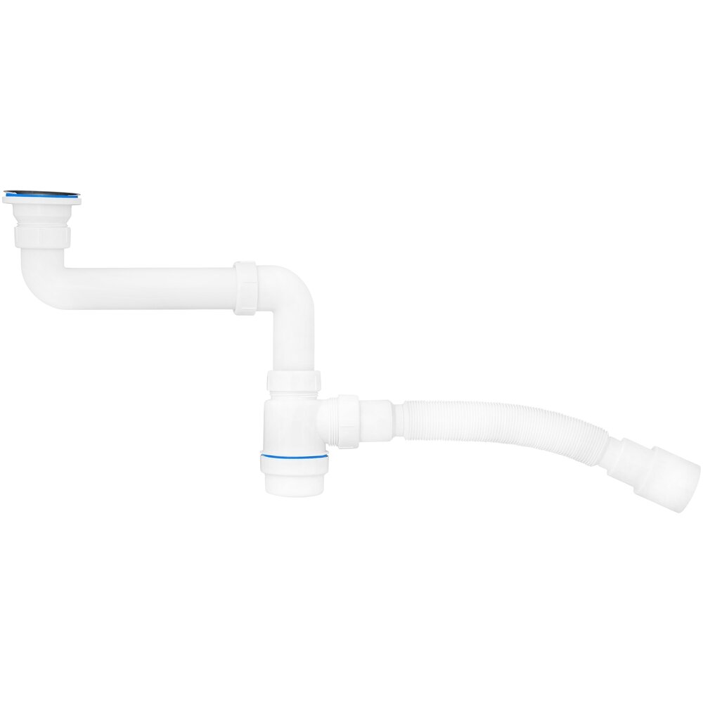 Сифон для умывальника 1.1/2"х40, со смещением (нержавеющая решетка) с г. т. 40х40/50