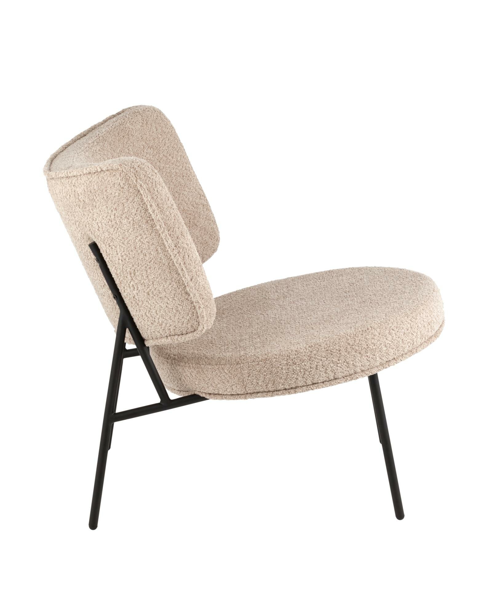 Кресло District Lounge STOOL GROUP капучино, ткань, металл, дерево, мягкое сиденье, без подлокотников