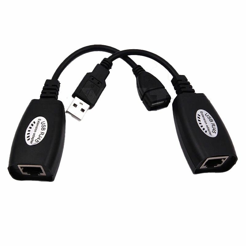 2 шт. новых USB - RJ45 RJ45 LAN-кабеля-удлинителя, адаптер-удлинитель для кабеля Cat5 RJ45 Cat6, черный сетевой аксессуар