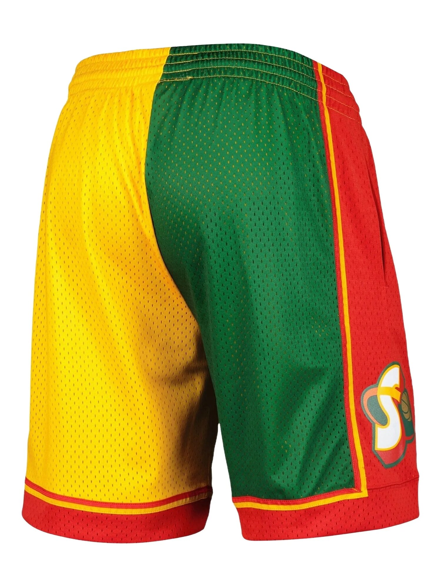 Шорты Mitchell & Ness NBA Seattle Supersonics 1995 Split Swingman, размер 54, зеленый, — фото 1