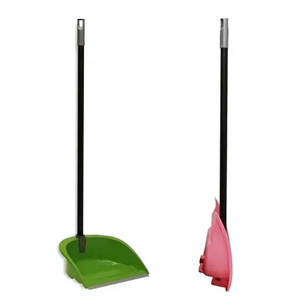 Совок для уборки складной с высокой ручкой «Ленивка Люкс», фиолетовый, пластик