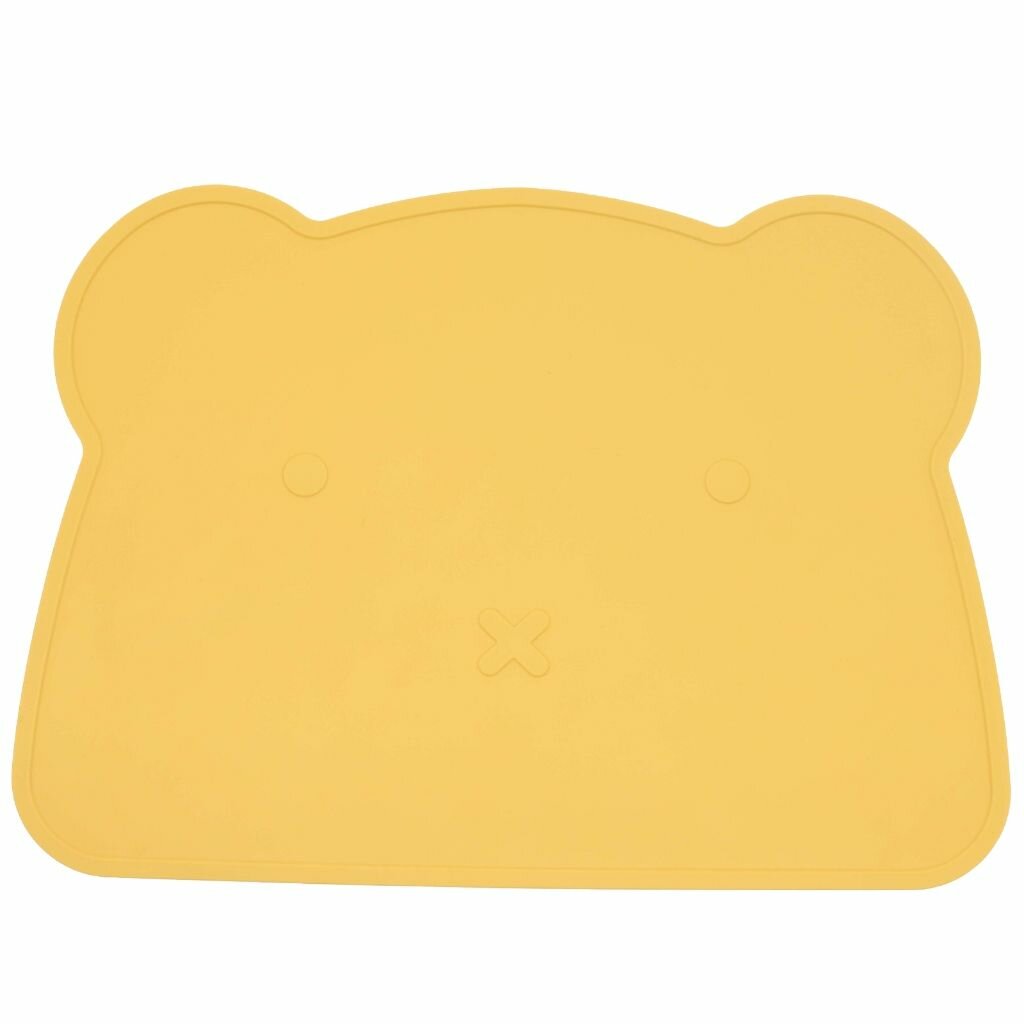 1 Детская силиконовая салфетка под тарелку в форме медведя - куркума