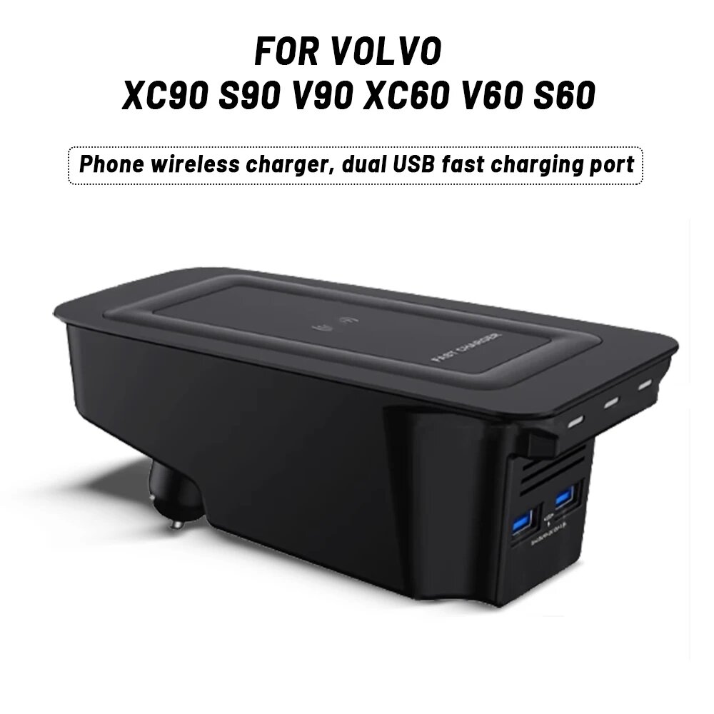 Беспроводное зарядное устройство Moreway для автомобилей Volvo XC60, XC90, S90, s60 v60 2020-2024