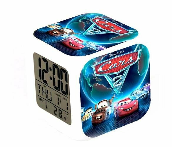 Автомобиль Молния Маккуин Цветной термометр Светящийся кубический будильник Подарки для детей