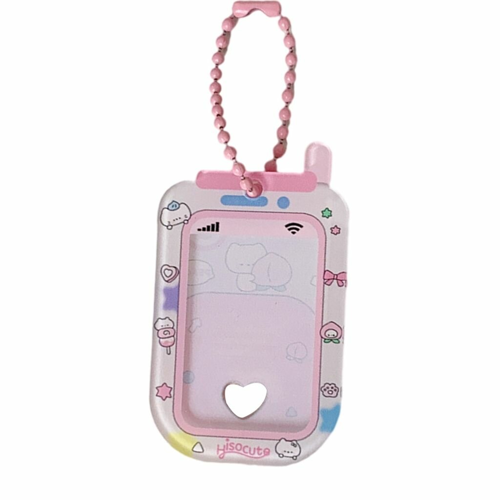 Мини-брелок-держатель для карт мобильного телефона-розовый