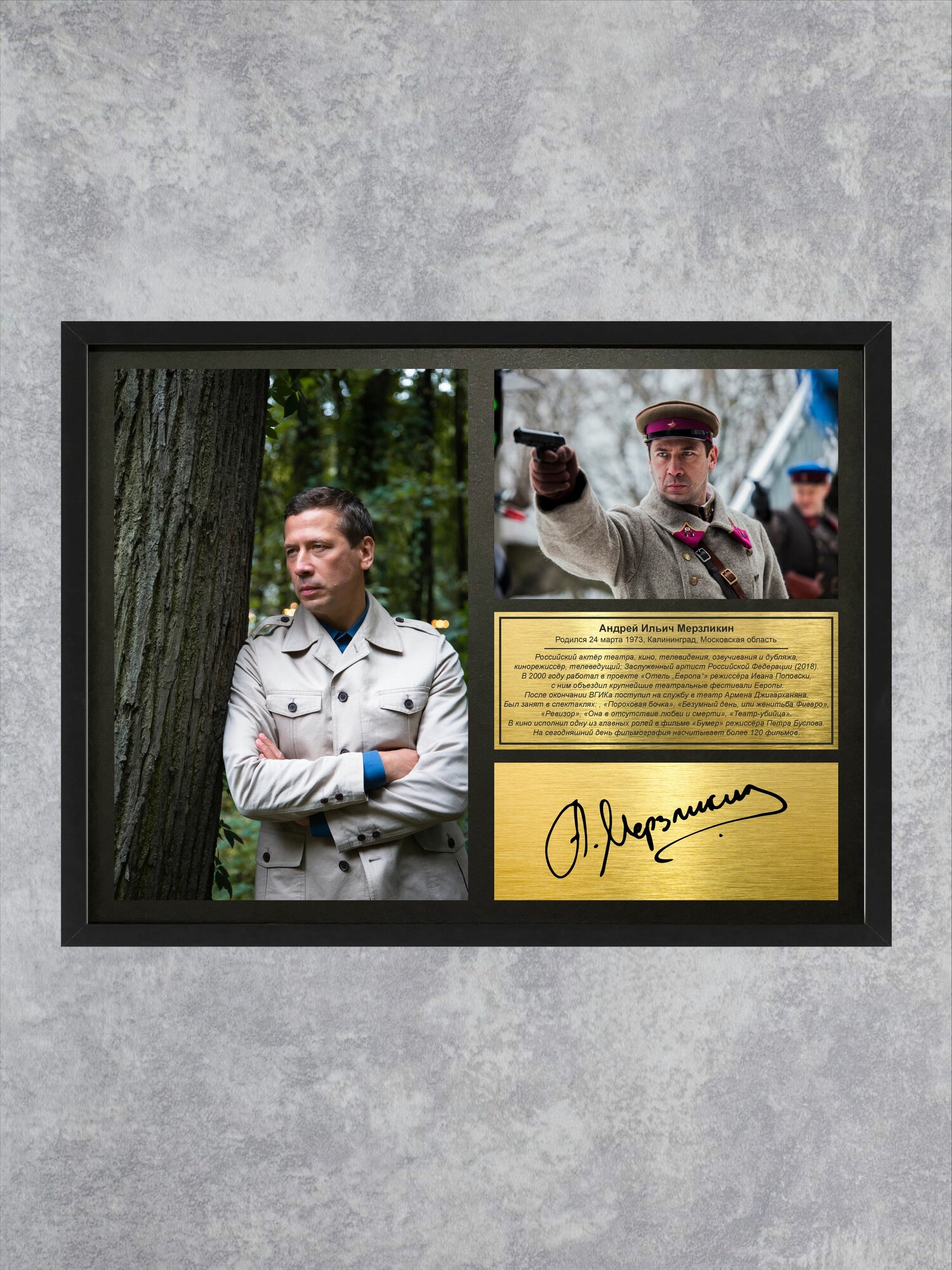 Андрей Мерзликин автограф и фотографии в рамке