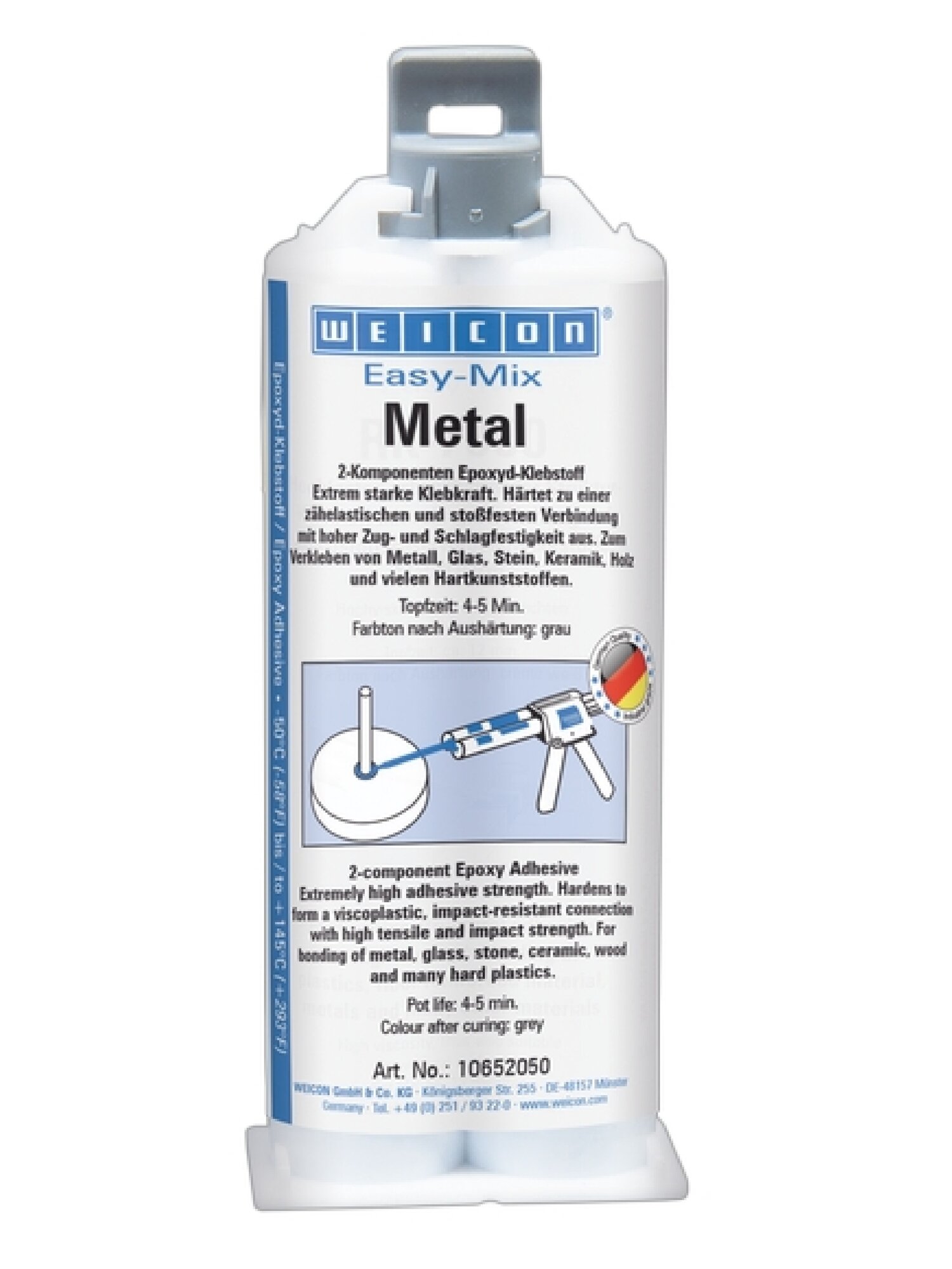 Эпоксидный клей WEICON Easy-Mix Metal, 50 мл