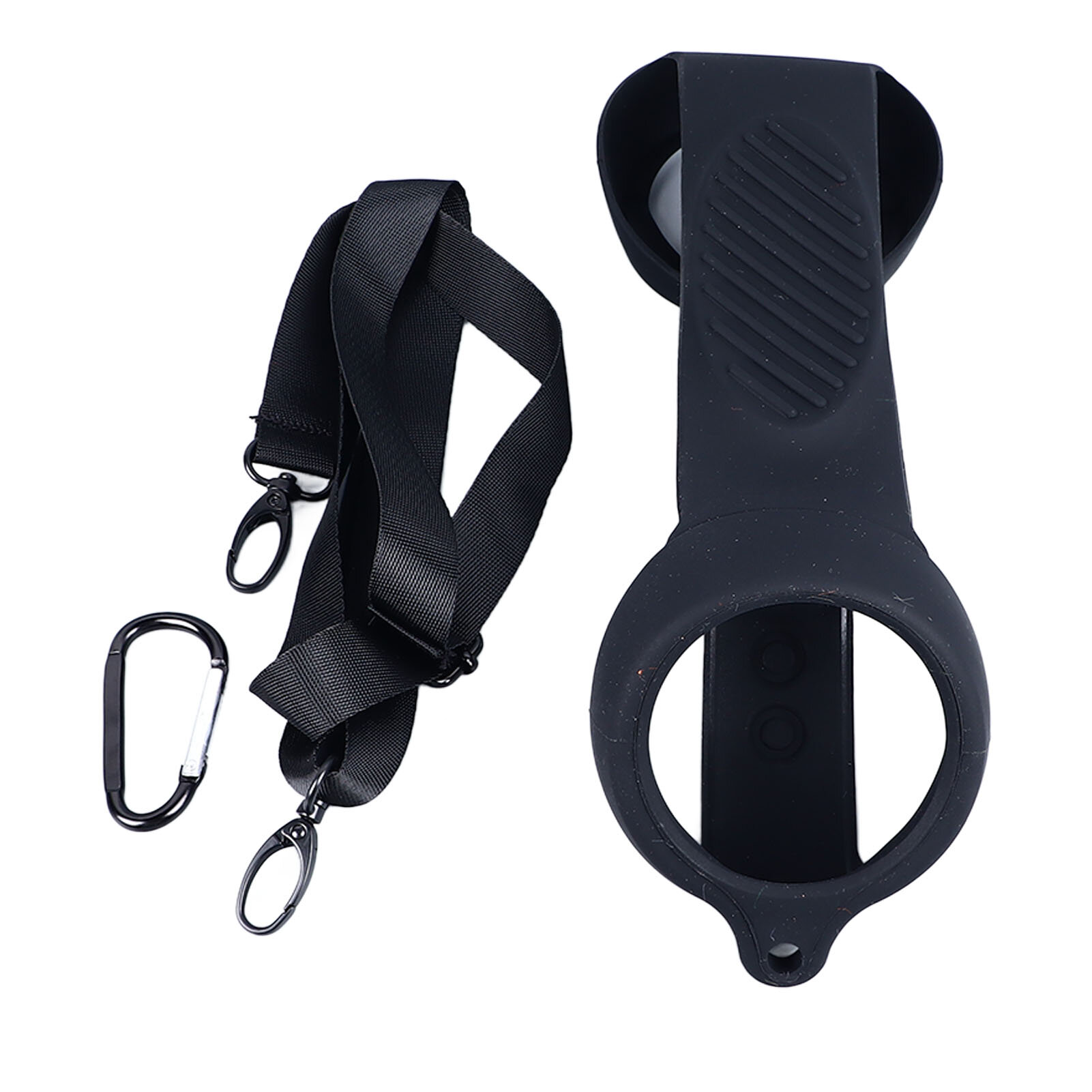 Силиконовый чехол-держатель для зарядки с карабином, черный, с точными вырезами