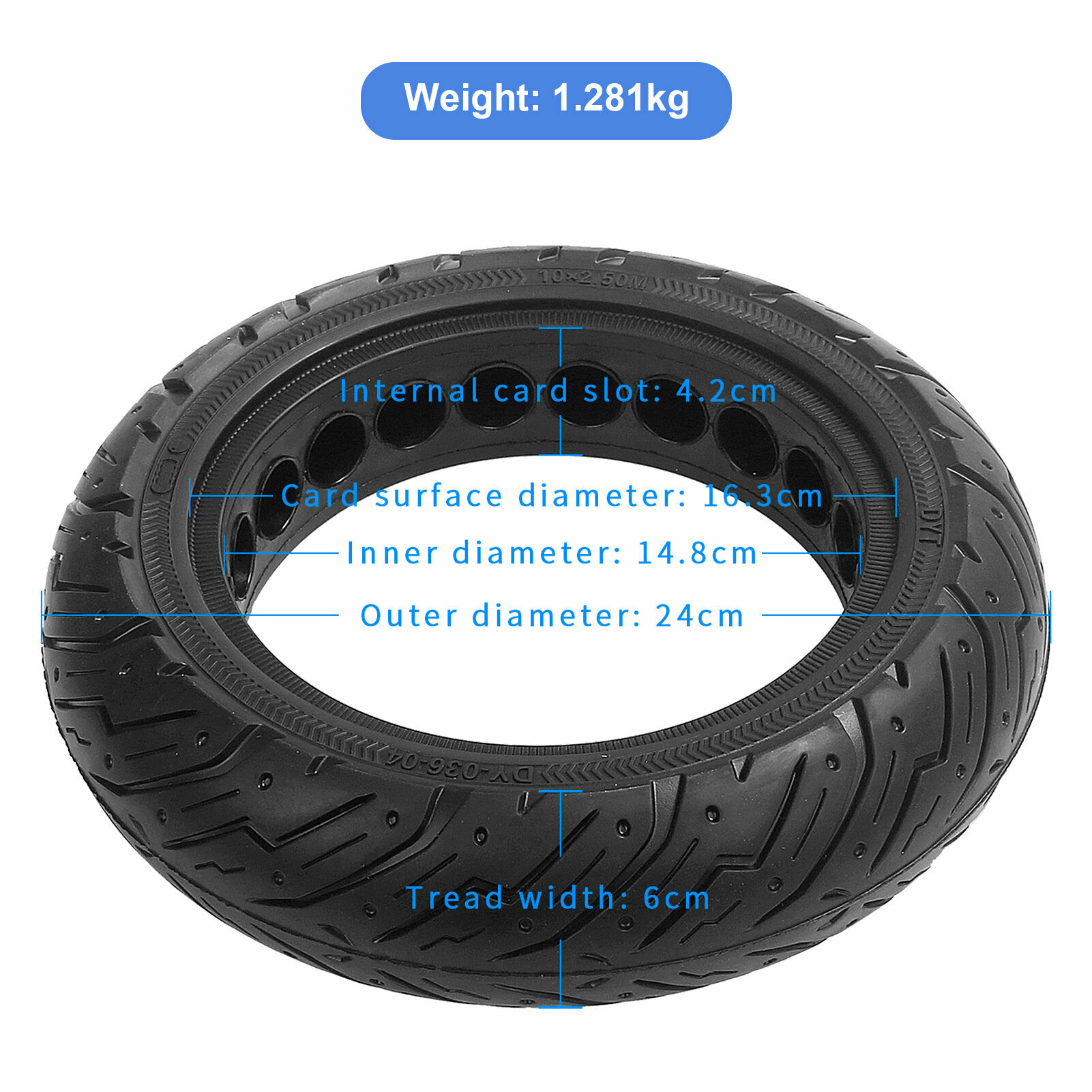 10 x 2,5 м Цельная шина высокой интенсивности из резины с сотовыми отверстиями, замена для электросамоката Xiaomi Ninebot Max G30