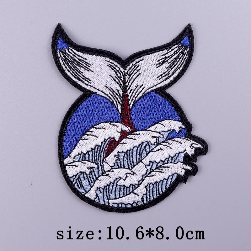 Нашивки Nicediy вышитые волны горы Синий, PE4976CT