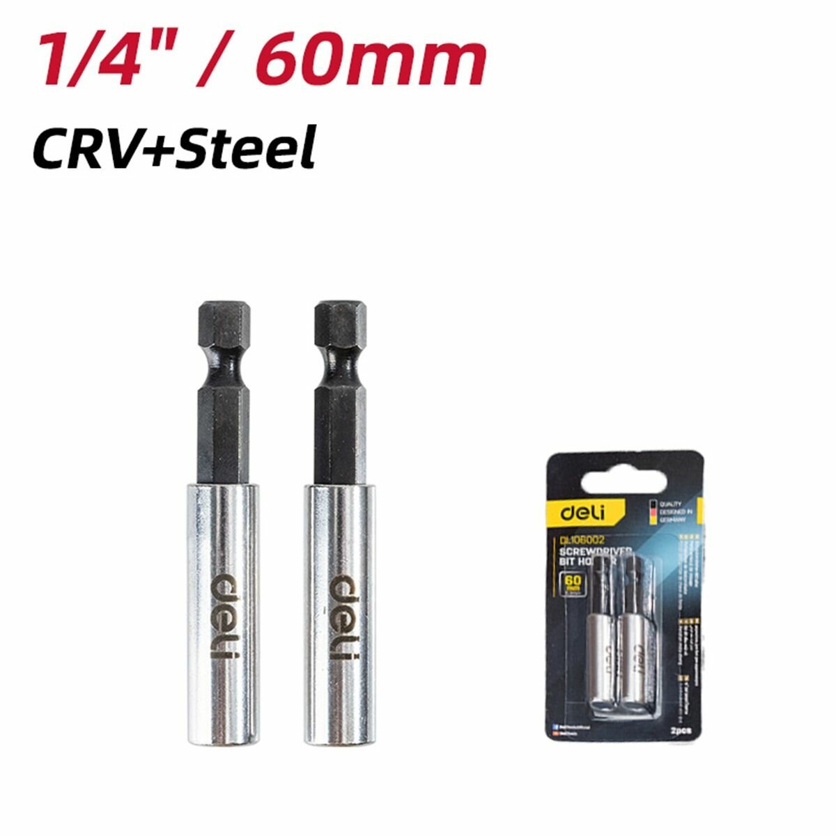 Магнитный держатель для бит Deli 1/4 DL106002, магнитный наконечник, 60 мм