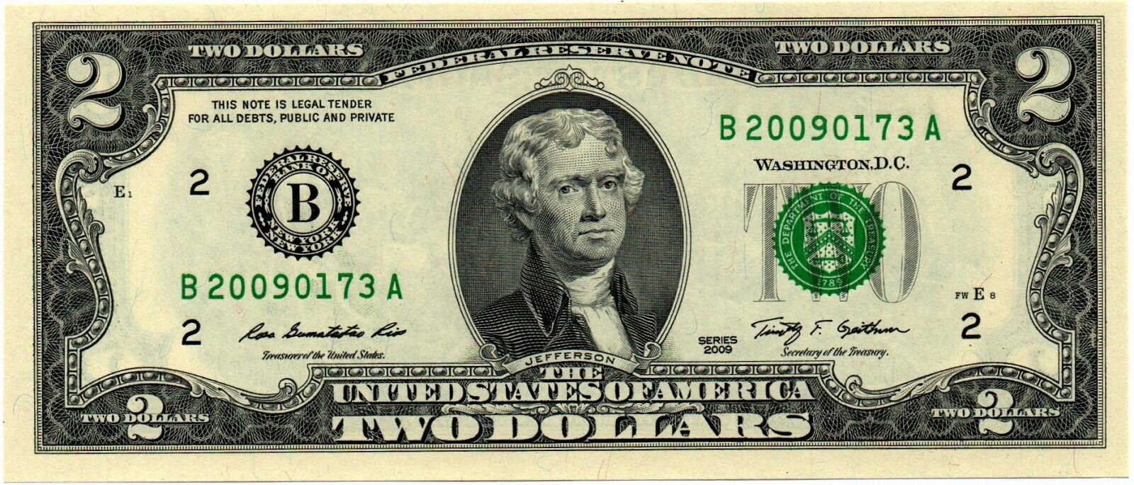 2 доллара 2009 год США 2009 01 73