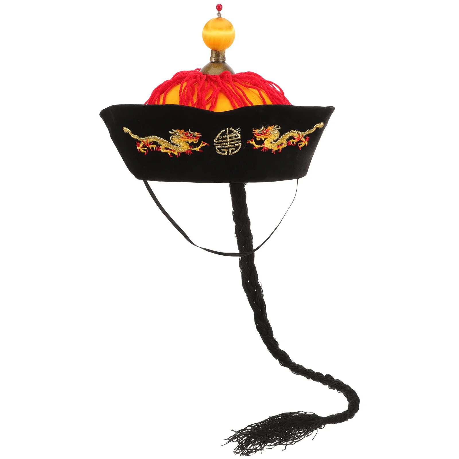 Косы, декоративная шляпа императора, головной убор в китайском стиле, шляпа в стиле ретро, реквизит, мужская шляпа для косплея, праздничный головной убор, аксессуары для волос