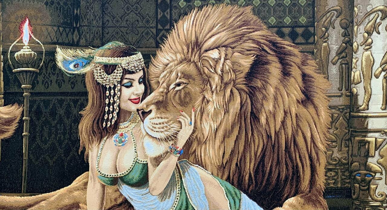 Гобелен, гобелен без рамы 134х70 см / "Верный друг"