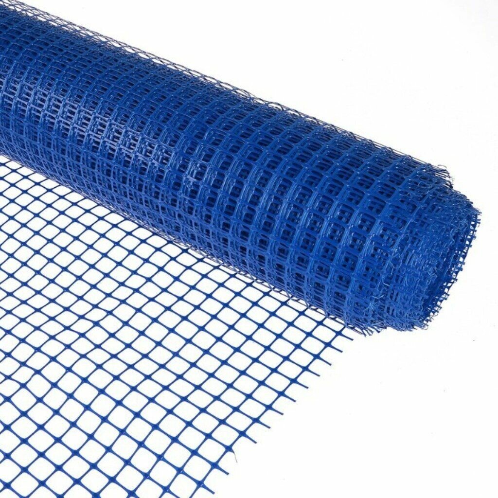 Сетка садовая Зеленый луг пластмасса, ячейка 15х15 мм, квадратная, 100х2000 см, синяя, Удачная