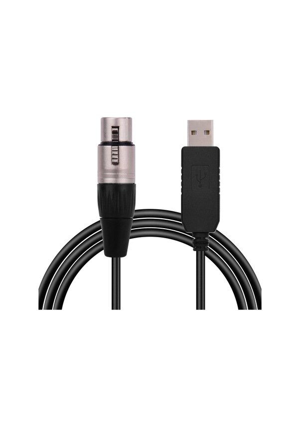 Кабель управления DMX512 USB-XLR 3-контактный, 5 м, преобразователь RS485 для сценического освещения, чип FTDI, черный, дальность 5 км, совместимость с Linux/Windows/Mac