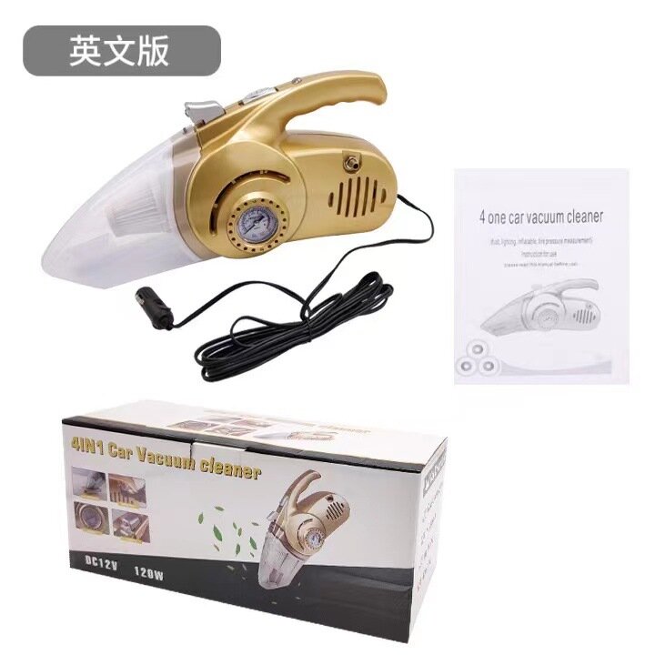 Пылесос "Четыре в одном" Neutral in English, для авто, с насосом, LED-подсветка, 120Вт