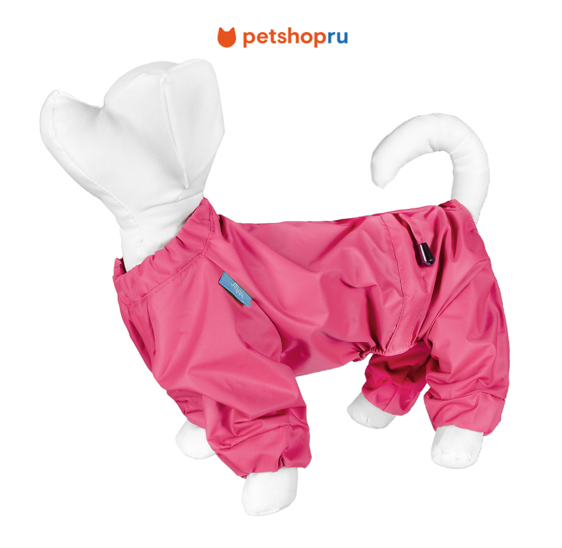 Yami-Yami одежда Дождевик для собак, розовый, размер M, спинка 28.5 см