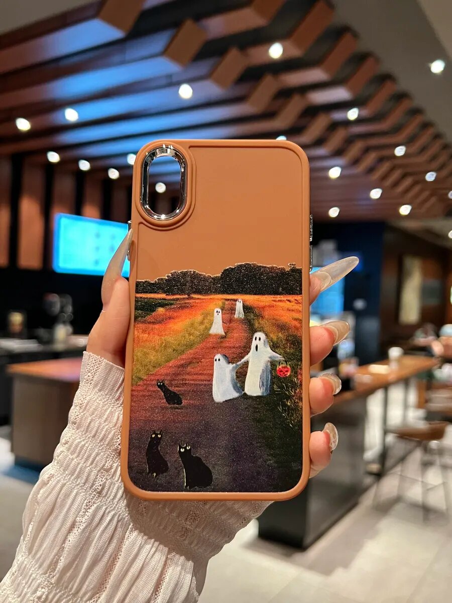 Чехол О'кейси, для iPhone X/XS, защита камеры, накладка, принт