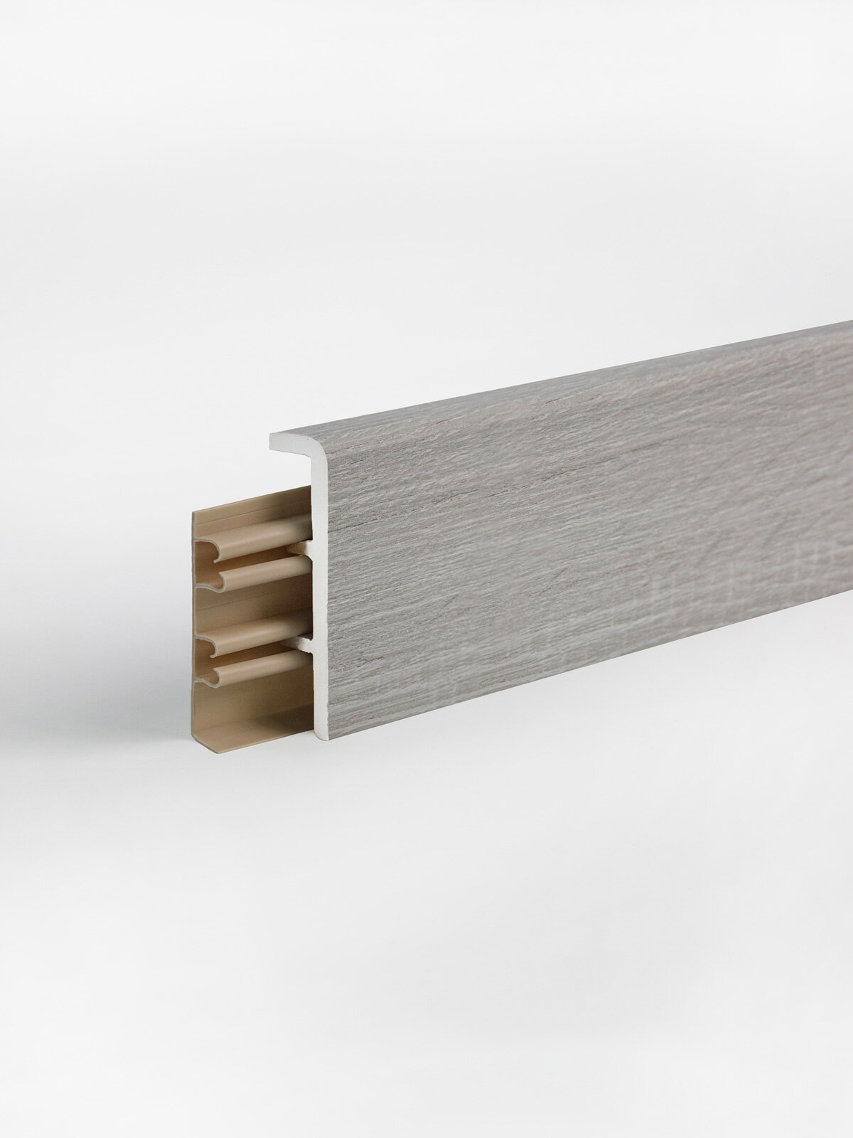 Плинтус дюрополимер напольный Marca Bello Concept 80, 80x20 мм, длина 2200 мм, тополь серебристый 126