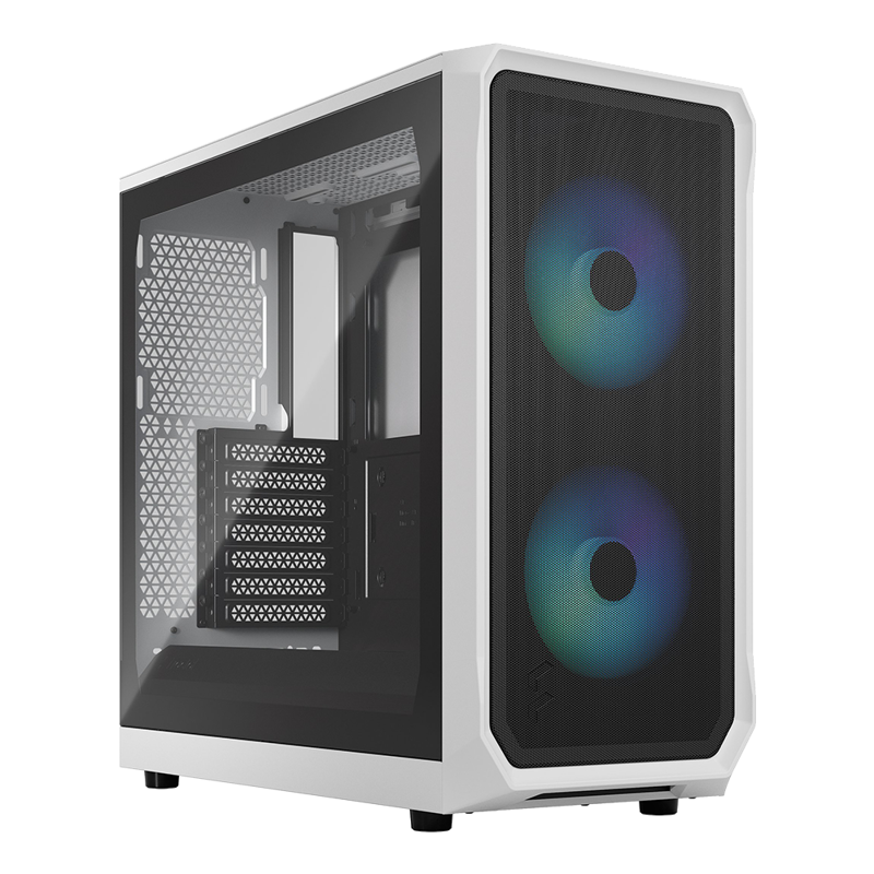 Корпус ПК без блока Case Fractal Design Focus 2 RGB, Midi-Tower, 2x140mm RGB, 2xUSB-A 3.2 ATX, mATX, mITX White