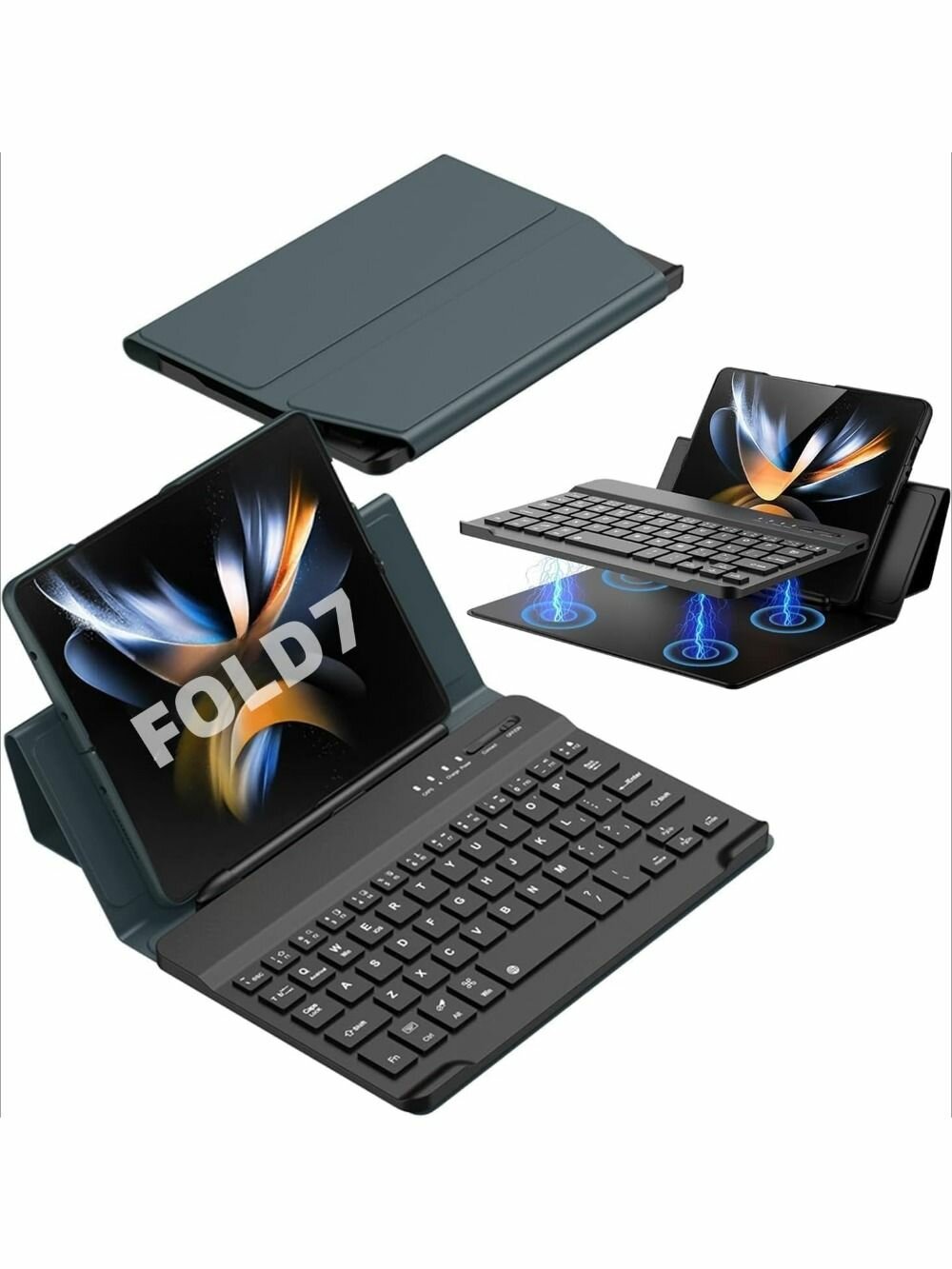 Беспроводная клавиатура Bluetooth, совместимая с откидной крышкой Samsung Galaxy Z Fold 7 2025