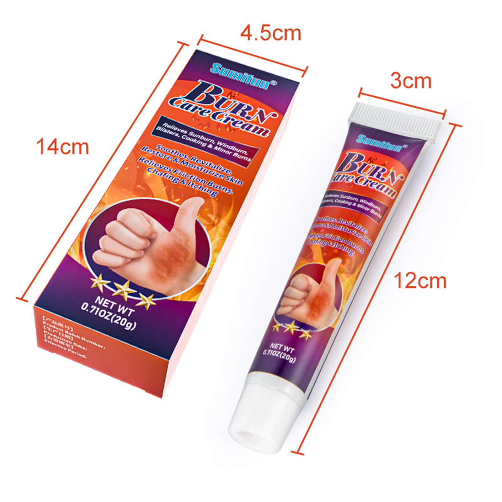 Крем Sumifun 20 г для ухода за кожей при ожогах, солнечных ожогах, обветренных ожогах, заживляющий уход, увлажнение кожи