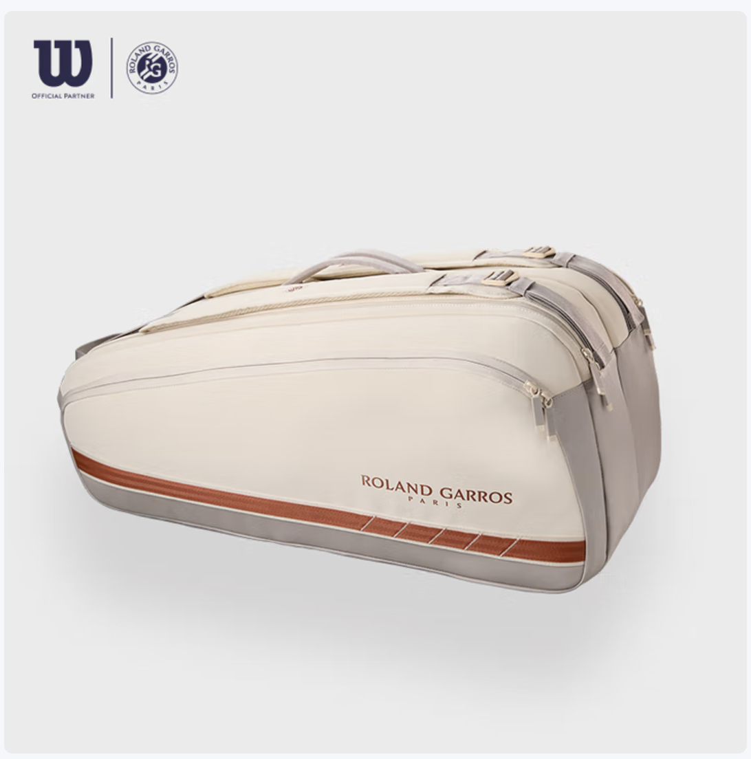Теннисная Сумка Wilson "ROLAND GARROS 2025 SUPER TOUR 9PK", для 9 ракеток, полиэстер