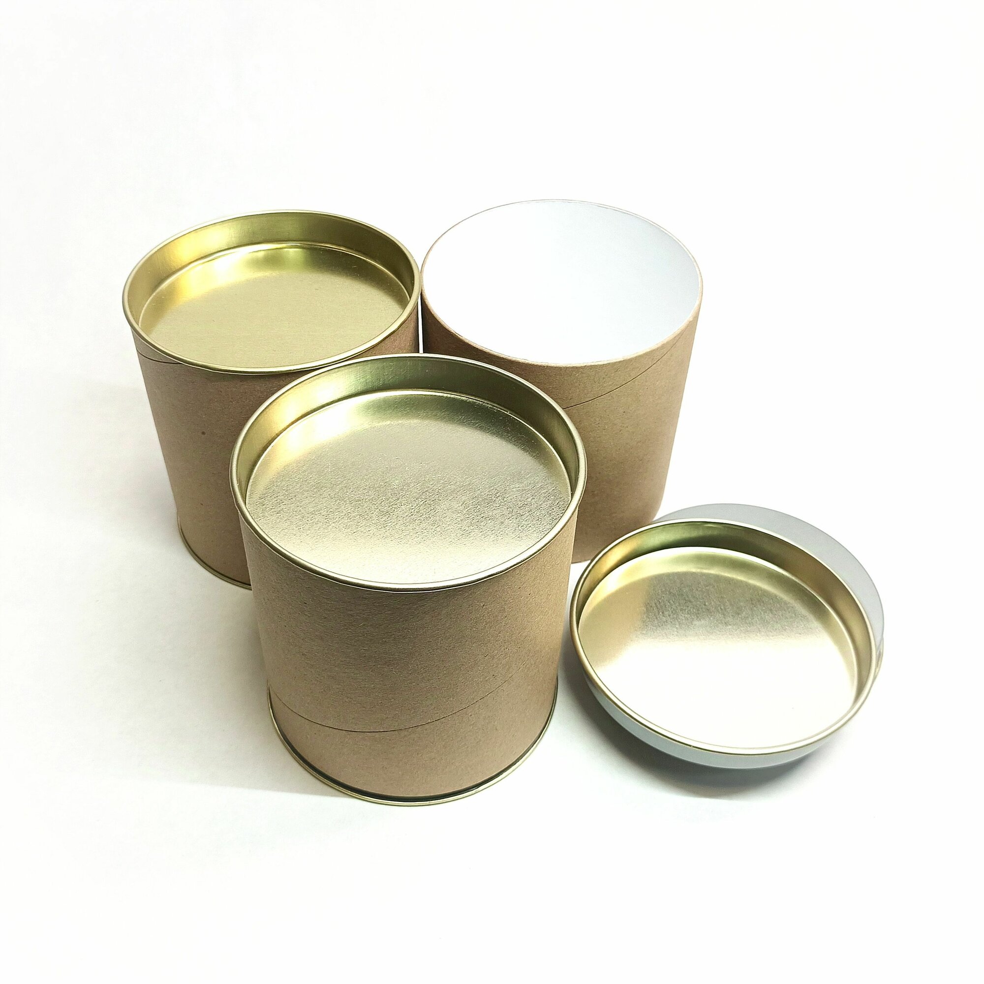 Тубус картонный с металлическими крышками D100х100 мм (внутри 100х80 мм), 6 шт.