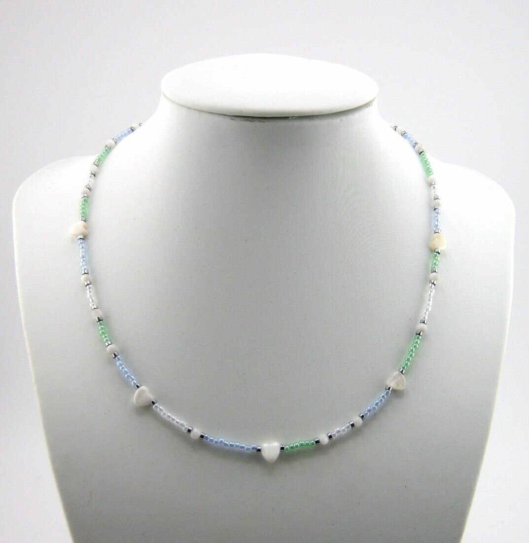 Чокер NN, металл, перламутр