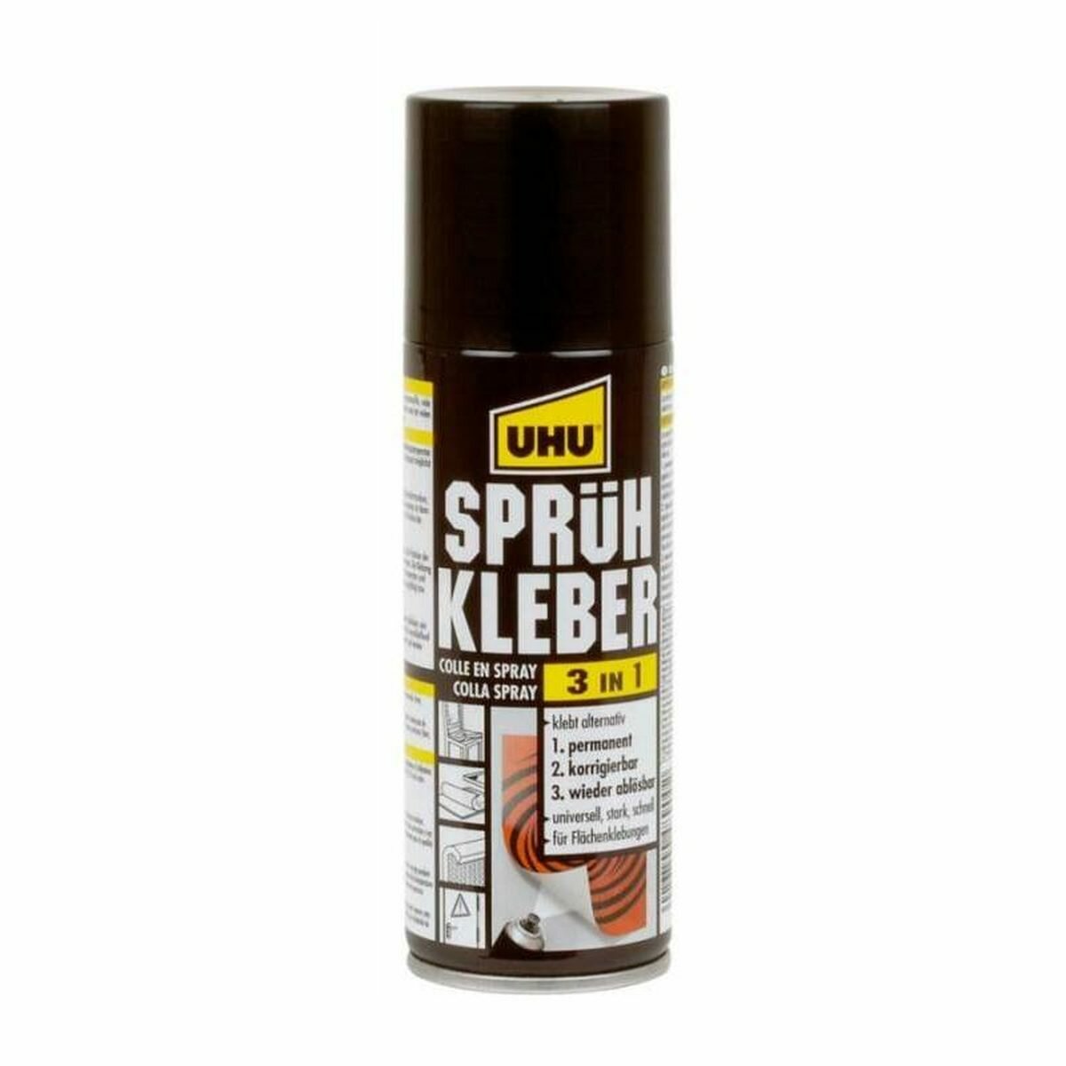 Клей-спрей универсальный UHU SPRUHKLEBER 3-в-1 200мл (48900) (1923111)