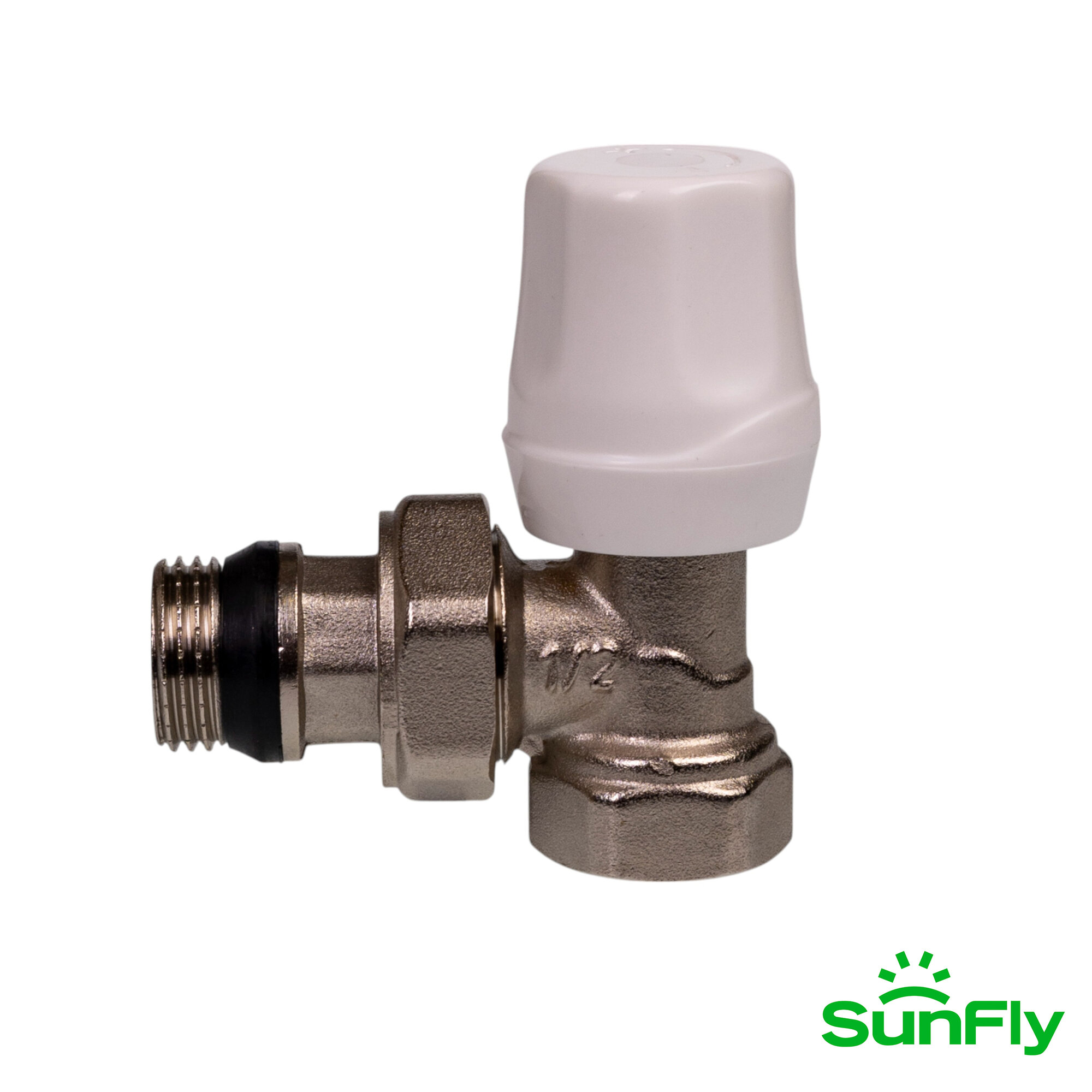 Клапан ручной терморегулирующий для радиатора, угловой, с уплотнением 1/2" SUNFLY (XF60619G-12)