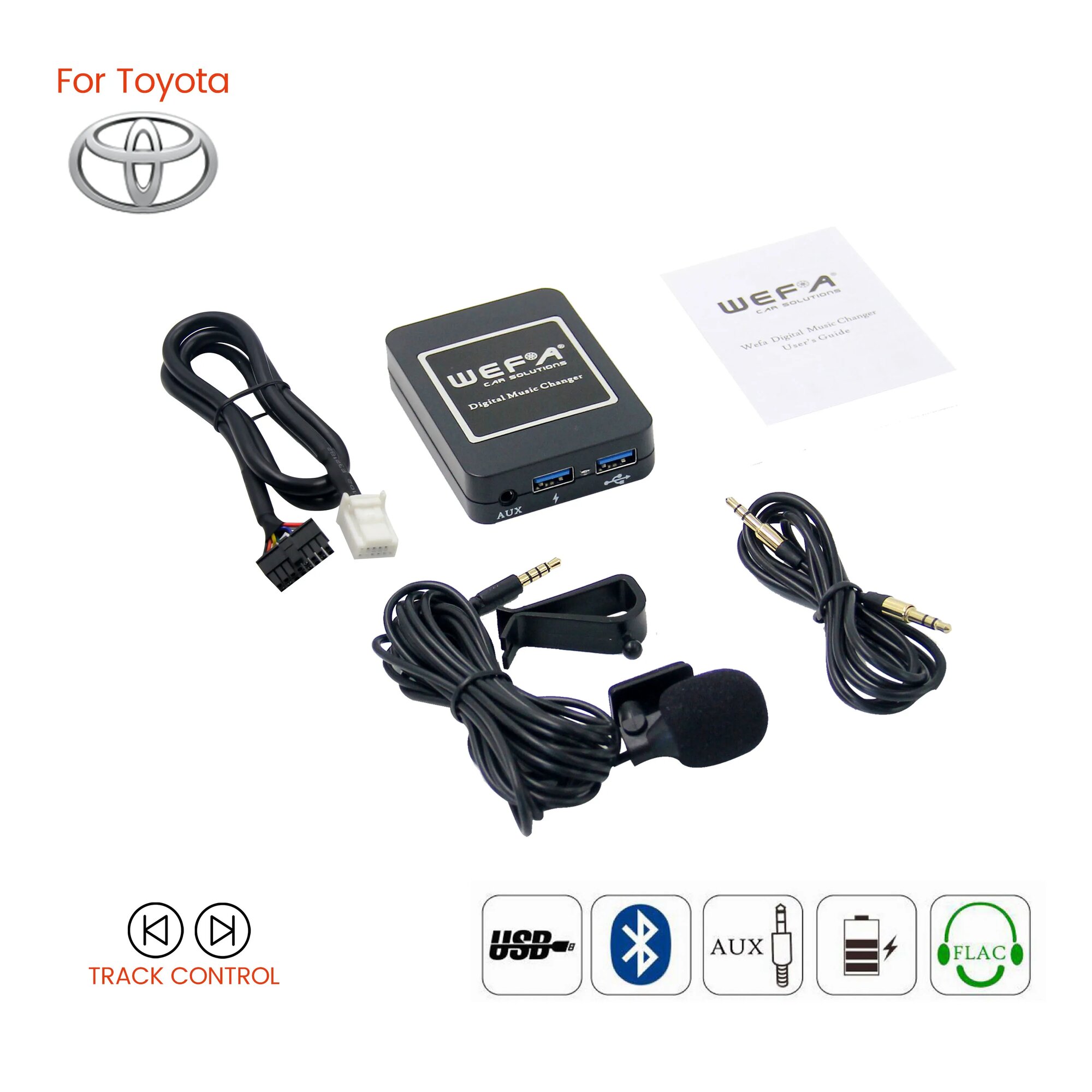 WEFA WF-606 Toyota Bluetooth USB AUX автомобильный комплект интерфейса/аудио адаптер для Toyota (6 + 6) pin автомобильные радиоприемники