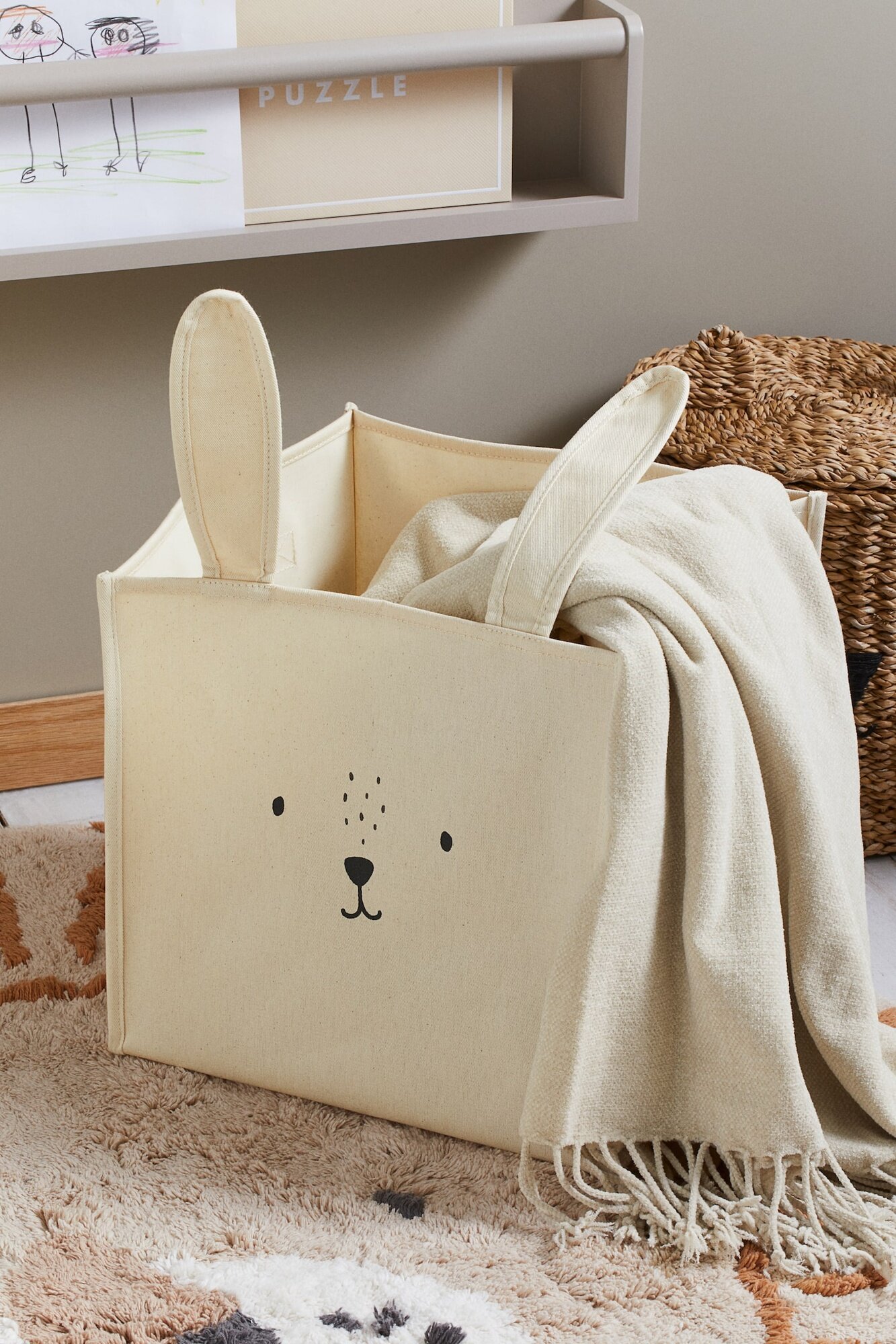 Контейнер для хранения H&M "Кролик", хлопок, размер 28х28х28 см