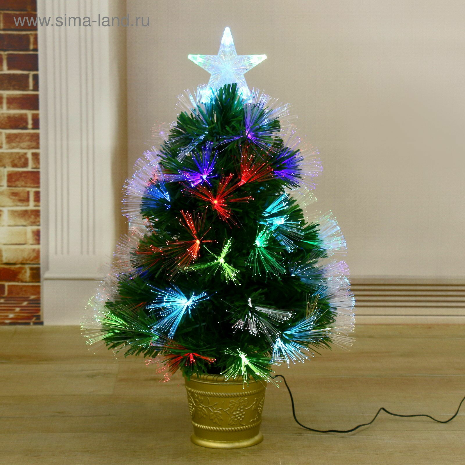 Ёлка светодиодная "Пучок радужный" 60 см, диаметр нижнего яруса 35 см, 55 ПВХ веток, мигание, свечение мульти