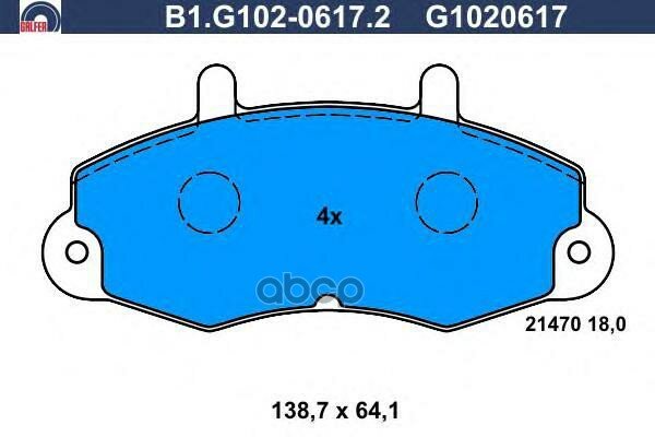Колодки торм. пер. GALFER арт. B1-G102-0617-2